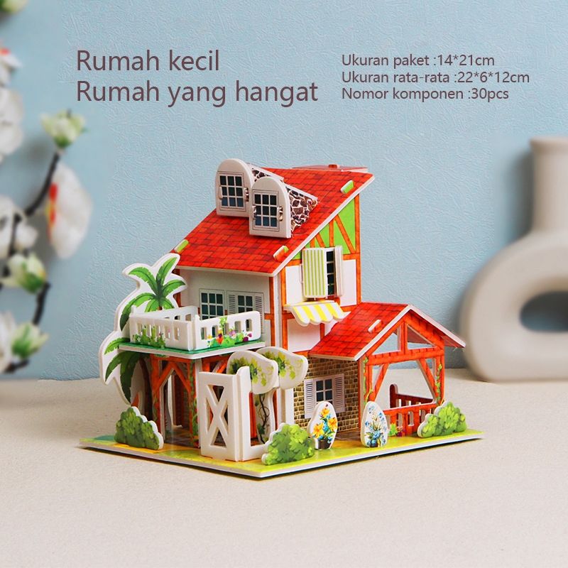 Jual FUNTOY DIY Mainan Puzzle 3D Paper HOUSE Maina Puzzle Edukasi ...