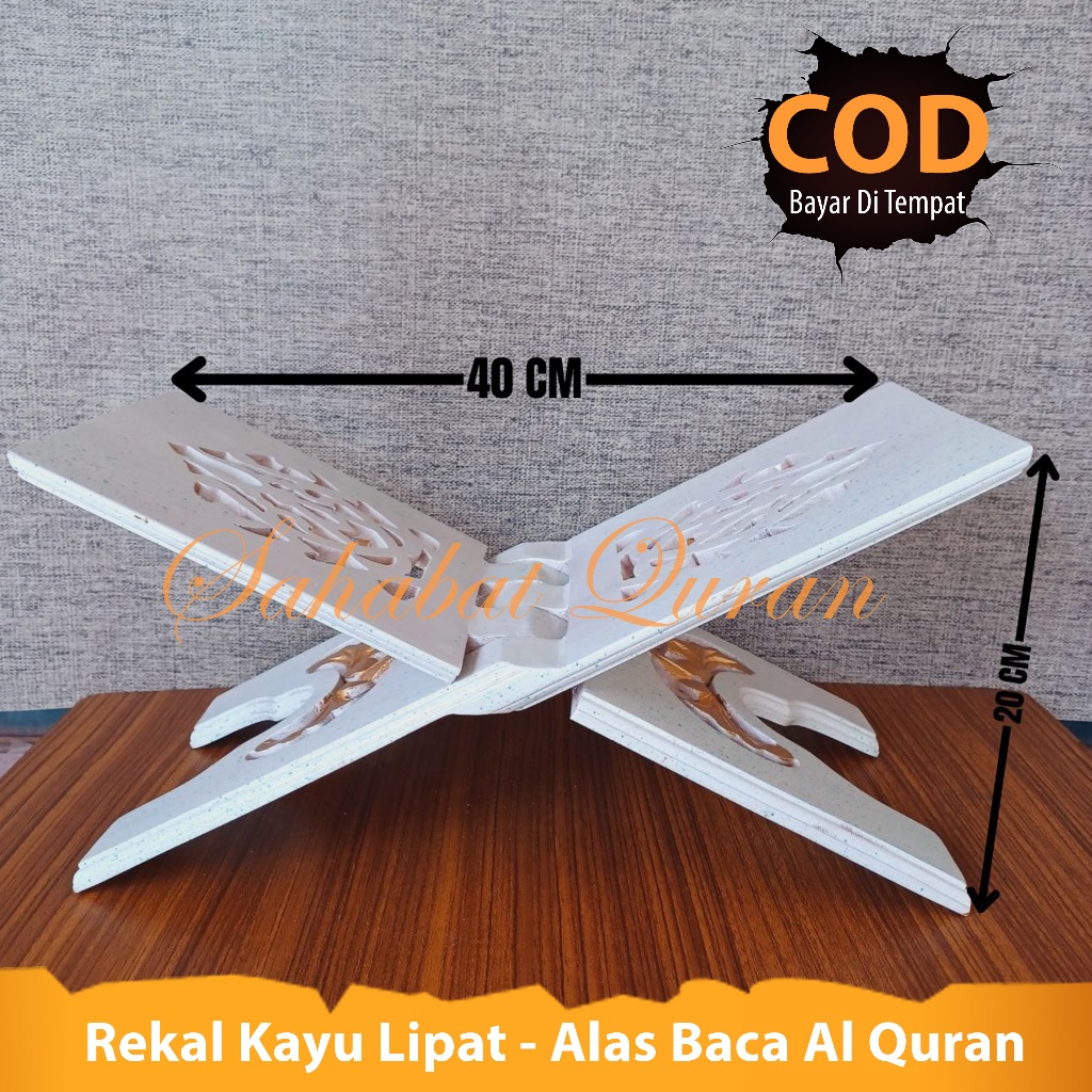 Jual COD Bayar di Tempat Rekal Kayu lipat Putih Alas Baca Al Quran ...