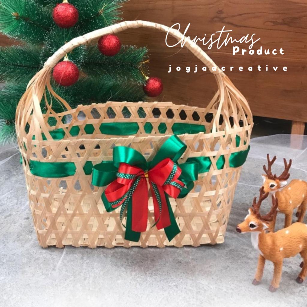Jual [CHRISTMAS EDITION] Tas Belanja Terbuka Spesial Natal Tas Bambu ...