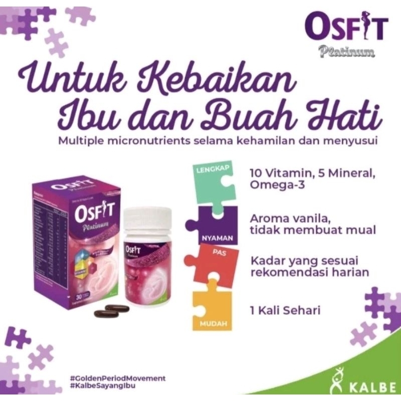 Jual Osfit Platinum Suplemen Ibu Hamil dan Menyusui Baru Segel | Shopee ...
