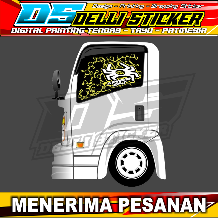 Jual Stiker Spiderbilt Kaca Samping Truk Giga - One Way Stiker - Tembus ...