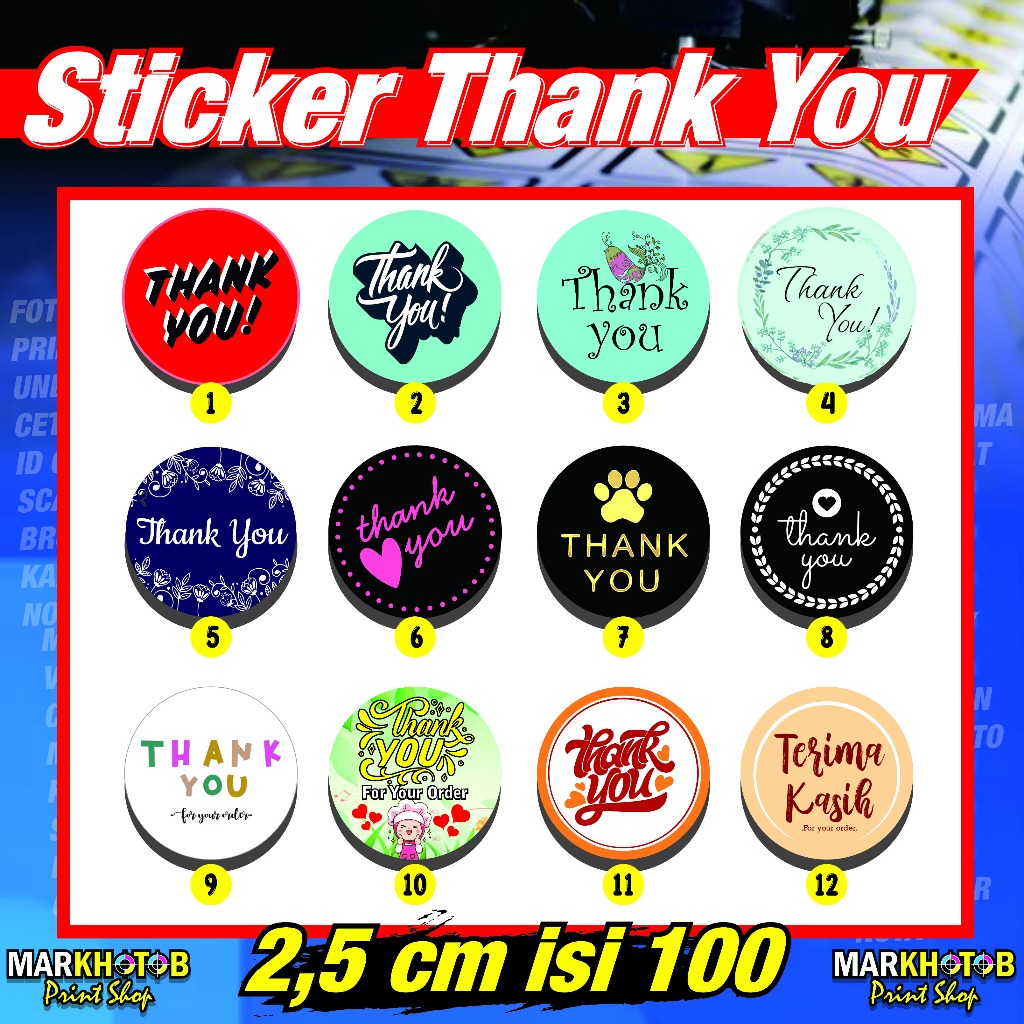 Jual Sticker Thank You | Label Terima Kasih | 100 Pcs | Shopee Indonesia