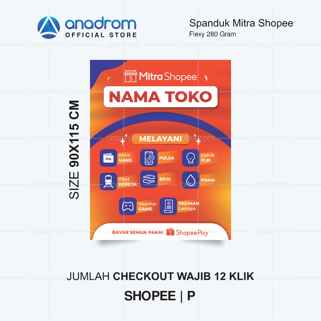 Jual Spanduk Atribut Mitra Shopee | Banner Mitra Shopee Terlengkap | Anadrom3544 | Shopee Indonesia