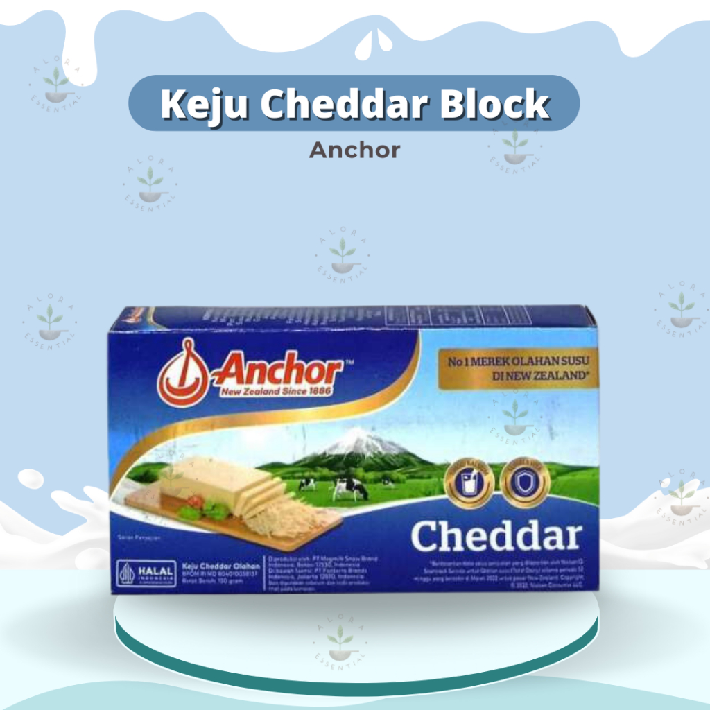 Jual Anchor Cheddar Block Cheese 150gr - Keju Cheddar Asli New Zealand ...