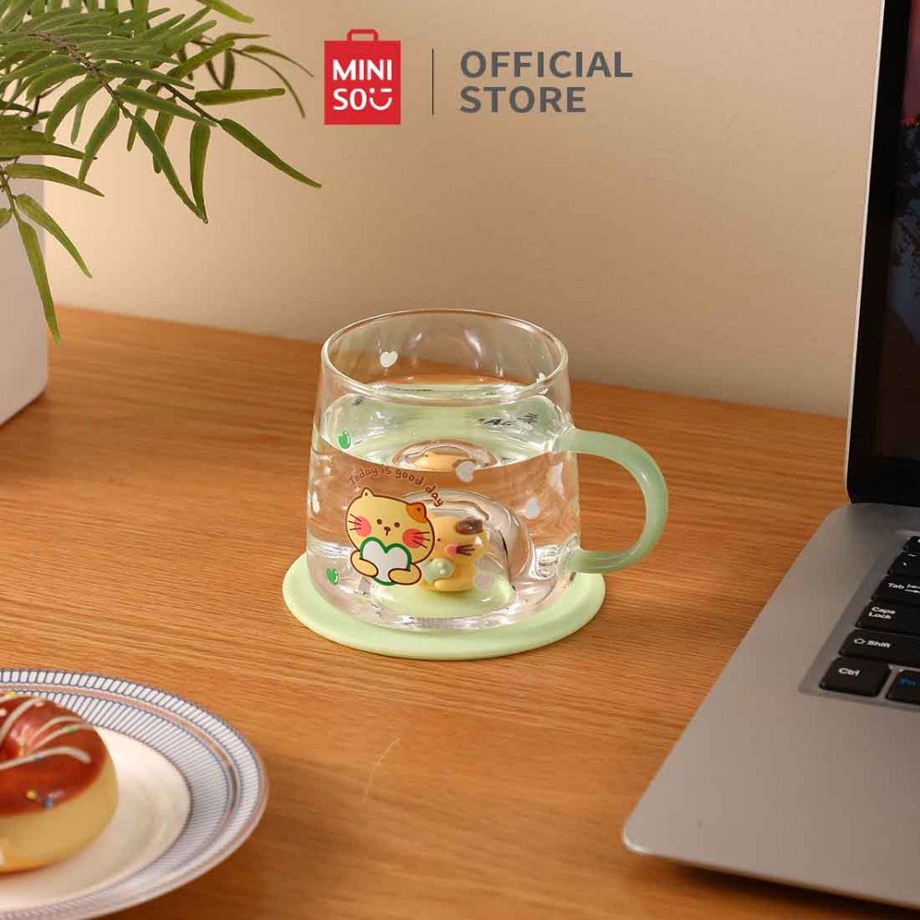 Jual Miniso Kaca Cangkir Gelas Cup Gelas Kopi Mug Lucu Couple Cantik ...