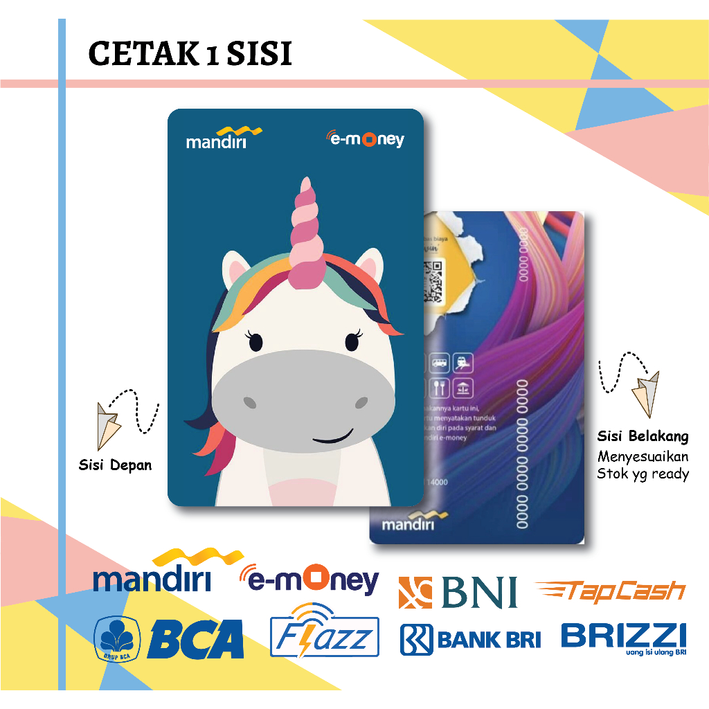 Jual KARTU EMONEY E TOLL ANIME UNICORN IMUT MANDIRI FLAZZ BCA GEN 2 BNI ...
