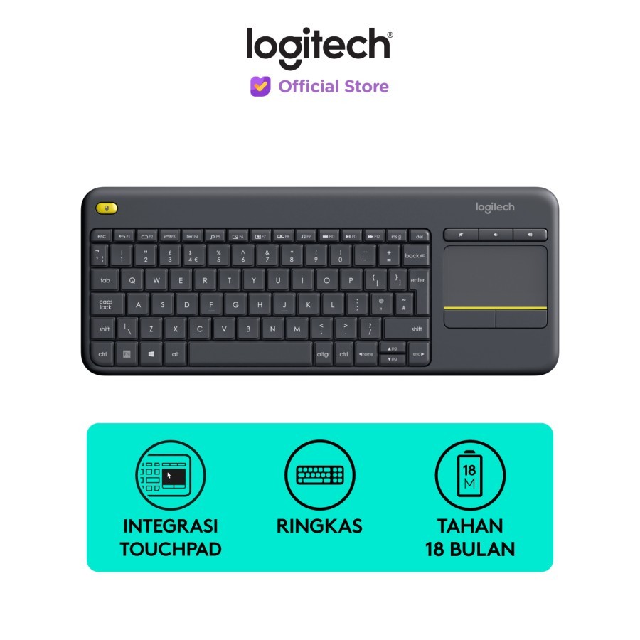 Jual LOGITECH KEYBOARD K400 WIRELESS PLUS TOUCHPAD | Shopee Indonesia