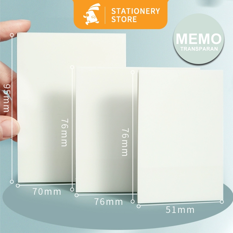 Jual Sticky Notes Transparant Sticky Memo Bening PET Sticky Pad-Rabbit ...