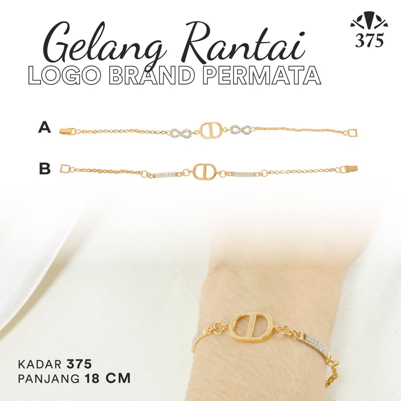 Jual Gelang rantai logo brand permata CD | Shopee Indonesia