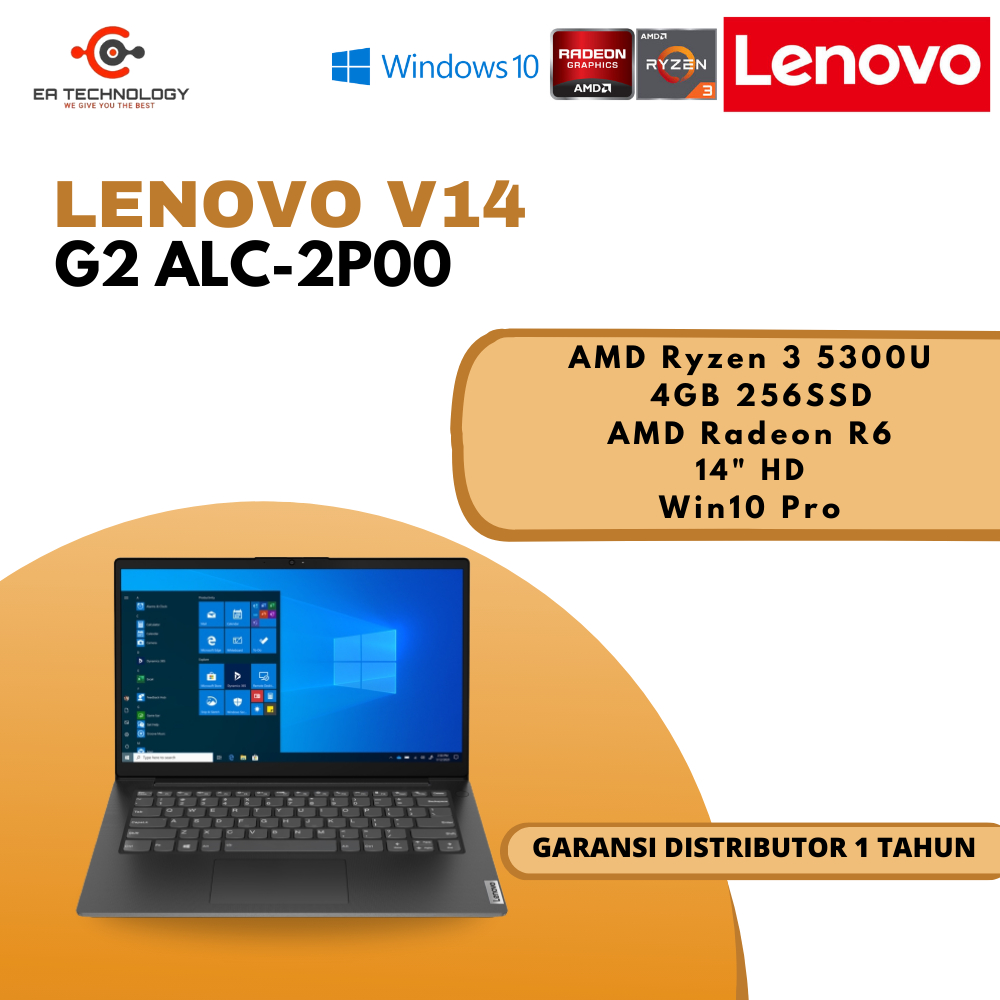 Jual LENOVO V14 G2 ALC-2P00 Ryzen 3-5300U 4GB 256SSD AMD R6 14" HD W10 ...