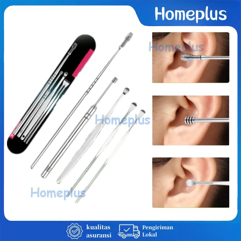 Jual HomePlus Korek Kuping 5 In 1 Alat korek kuping telinga Paket Alat ...
