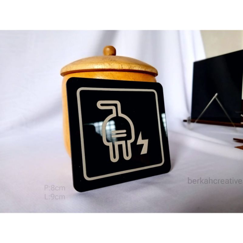 Jual Signboard Acrylic Tanda Colokan Listrik | Shopee Indonesia