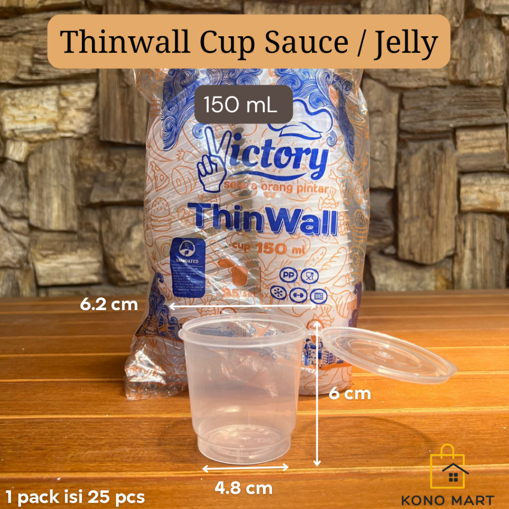 Jual Thinwall Sauce Cup 25 35 60 100 150 UKURAN LENGKAP READY Kotak ...