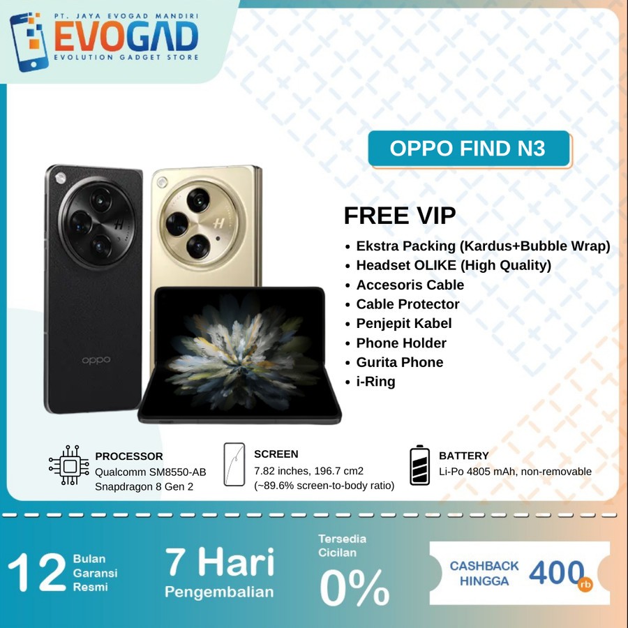 Jual OPPO Find N3 5G 16/512GB, Android 13, ColorOS 13.2 | Garansi Resmi ...