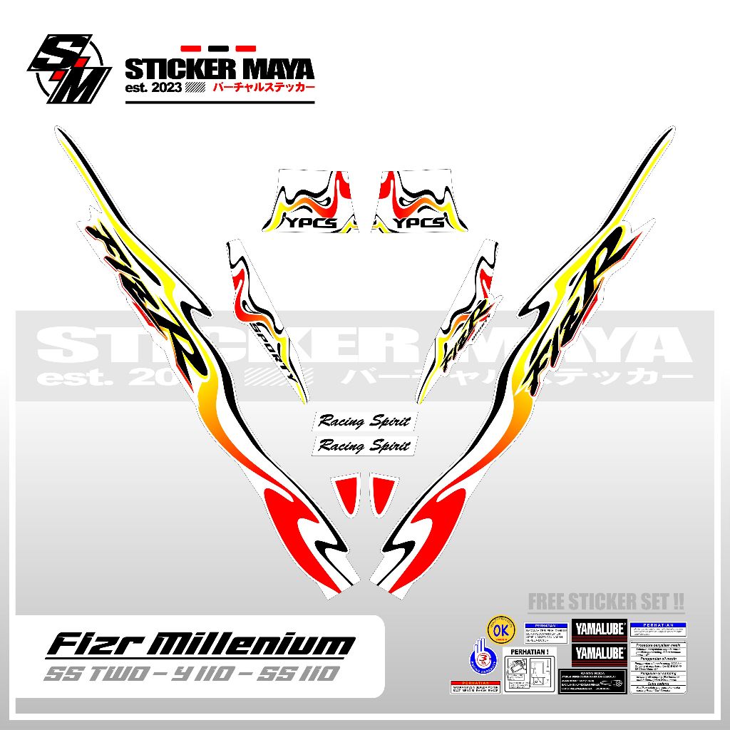 Jual STRIPING F1ZR MOTIF 9 / STICKER FIZR / Z / SS TWO / Y110 / SS 110 ...