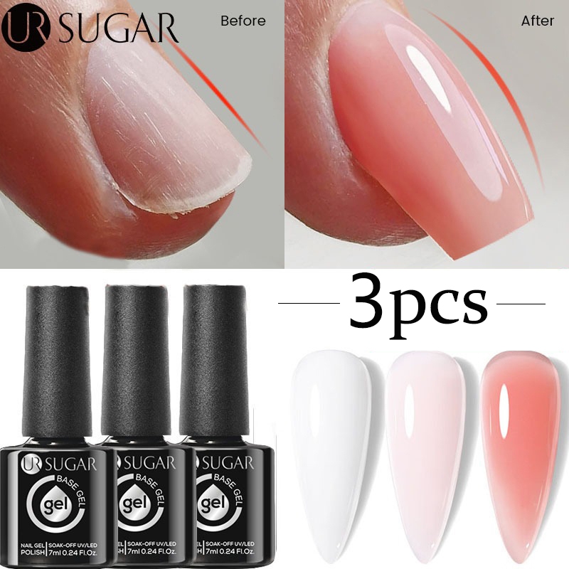 Jual UR SUGAR 3 Botol Quick Building Gel Polish Clear White Color ...