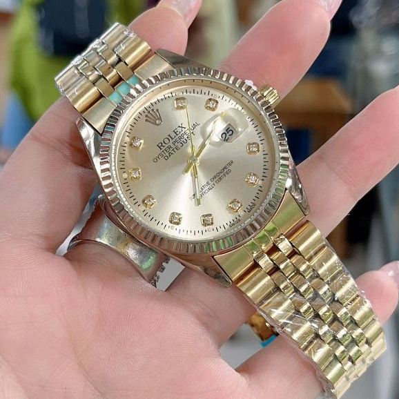 Jual Jam Tangan Wanita / Pria Rolex Original Tali Rantai Gerigi Tanggal ...