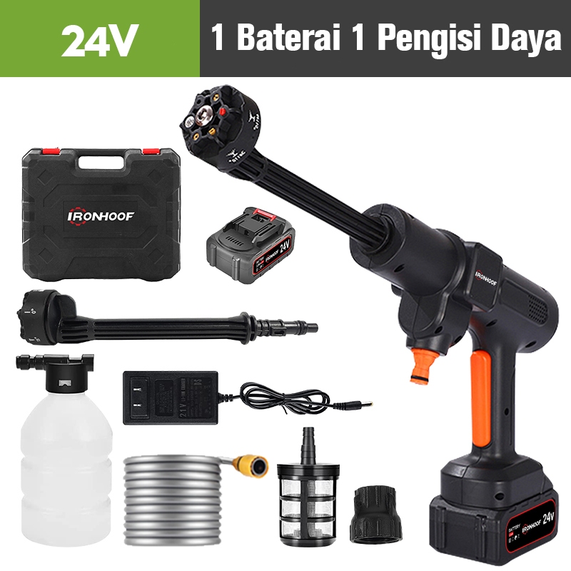 Jual IRONHOOF Alat Cuci Motor Mobil 24V Alat Semprot Cordless Jet ...