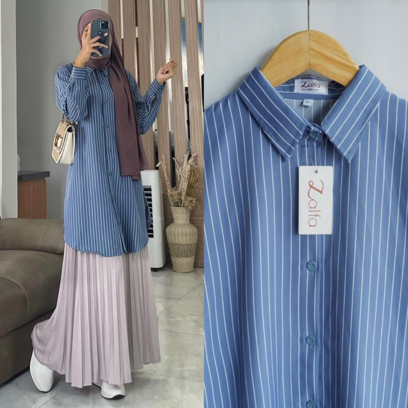 Jual ADINA salur tunik by ZALFA OUTFIT/ tunik shakila motif | Shopee ...