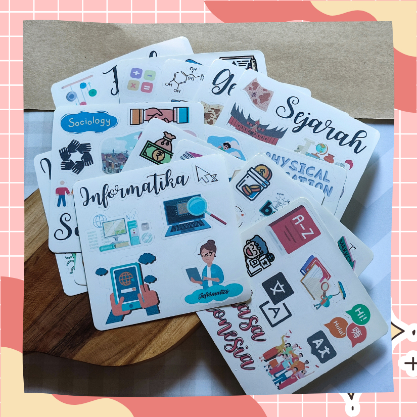 Jual Stiker Mata Pelajaran / stiker matematika / stiker fisika / stiker ...