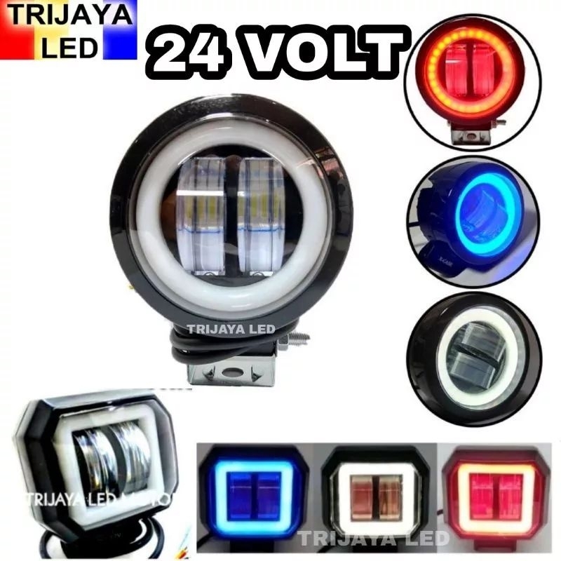 Jual Lampu Tembak Sorot 24 Volt LED CWL Daymaker Mini 2 Mata 4D Bar CREE Kedip Angel Devil Eye ...