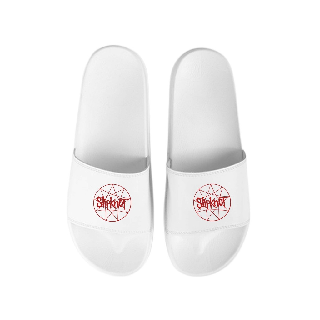 Jual Sandal Slide Band Slipknot White | Shopee Indonesia