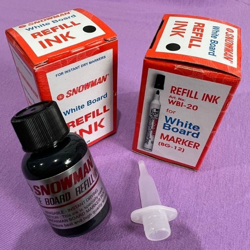 Jual ISi Ulang Tinta Spidol Board Marker Snowman hitam | Shopee Indonesia