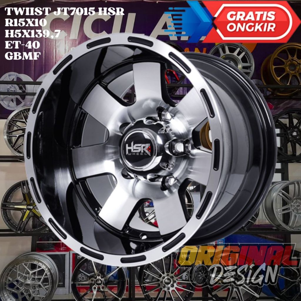 Jual Velg Mobil Ring 15 CELONG HSR TWIIST R15 LEBAR 10 BAUT 5 ET-40 GBMF | Shopee Indonesia