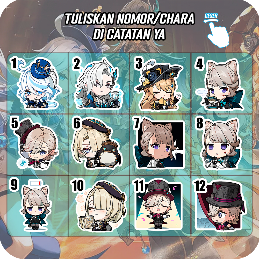 Jual Stiker Glossy Genshin Fontaine Furina Lyney Lynette, Navia ...
