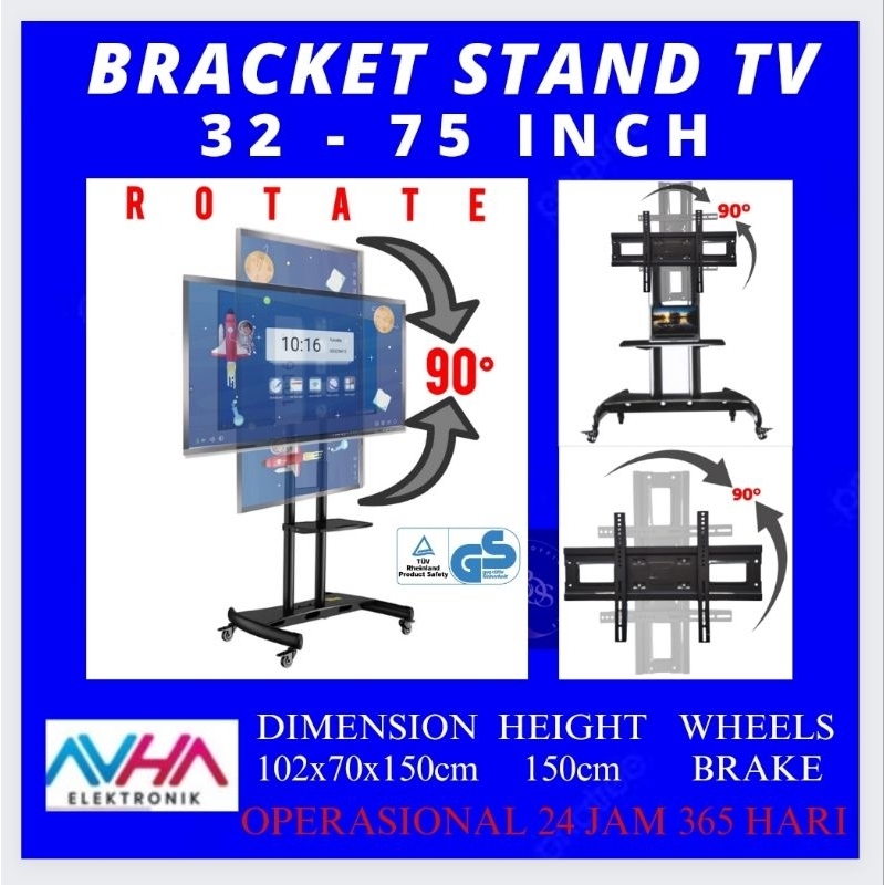 Jual BracKet standing tv Rotate Potrait & Landscape, bracket tv ...