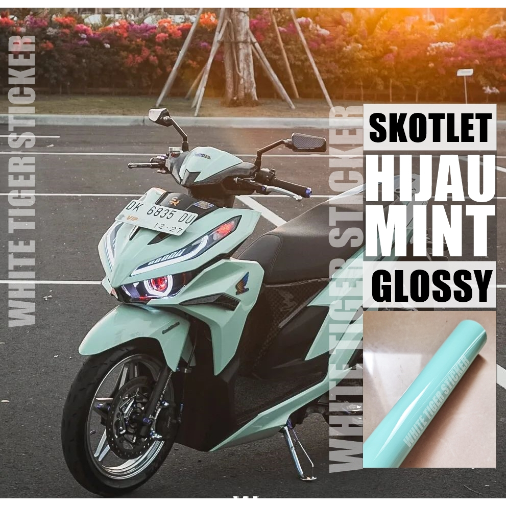 Jual SKOTLET STIKER MOTOR HIJAU MINT GLOSY SCOTLITE HIJAU MINT GLOSY ...