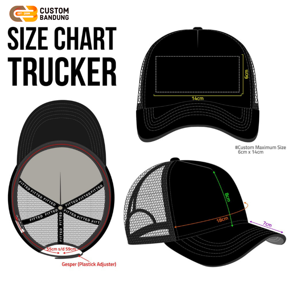 Jual Topi Trucker Custom Desain Kamu Sendiri cap jaring Pria Wanita ...