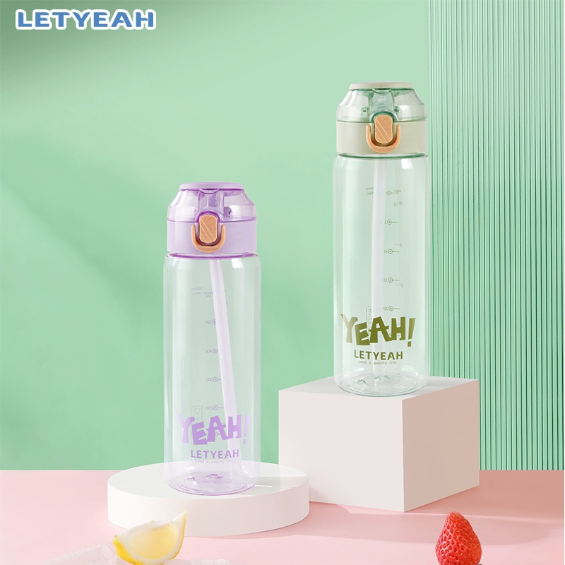 Jual Letyeah 800ml olahraga botol minum anti bocor dengan tali/premium ...