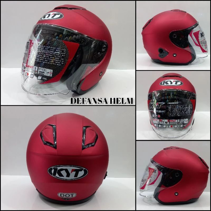 Jual HELM HALF FACE KYT KYOTO SOLID HITAM GLOSSY | Shopee Indonesia
