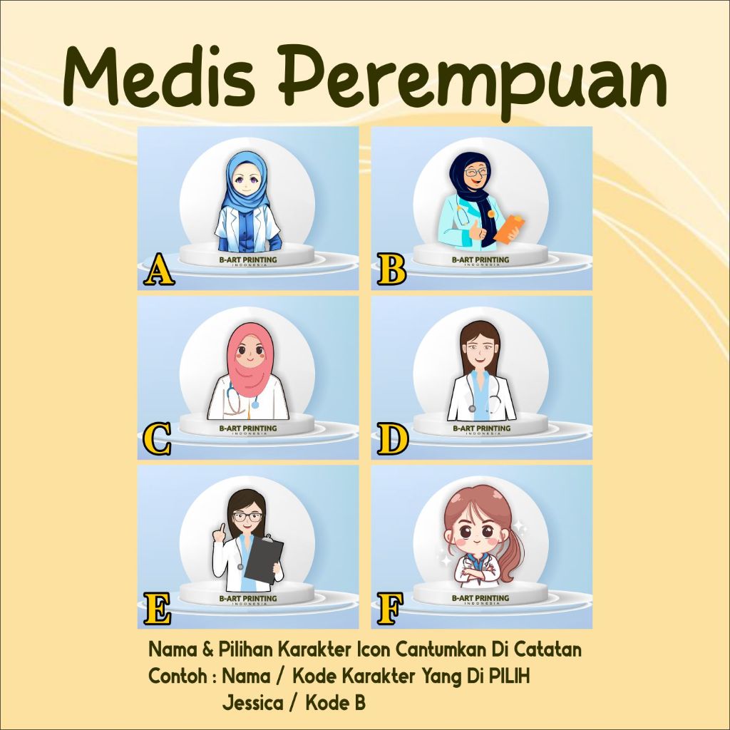 Jual Name Tag Akrilik Icon Papan Nama Karakter Nama Dada Icon Kartun ...