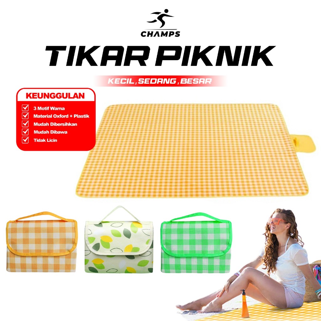 Jual CHAMPS Tikar Piknik Tebal Waterproof Alas Kemah Outdoor Pantai ...