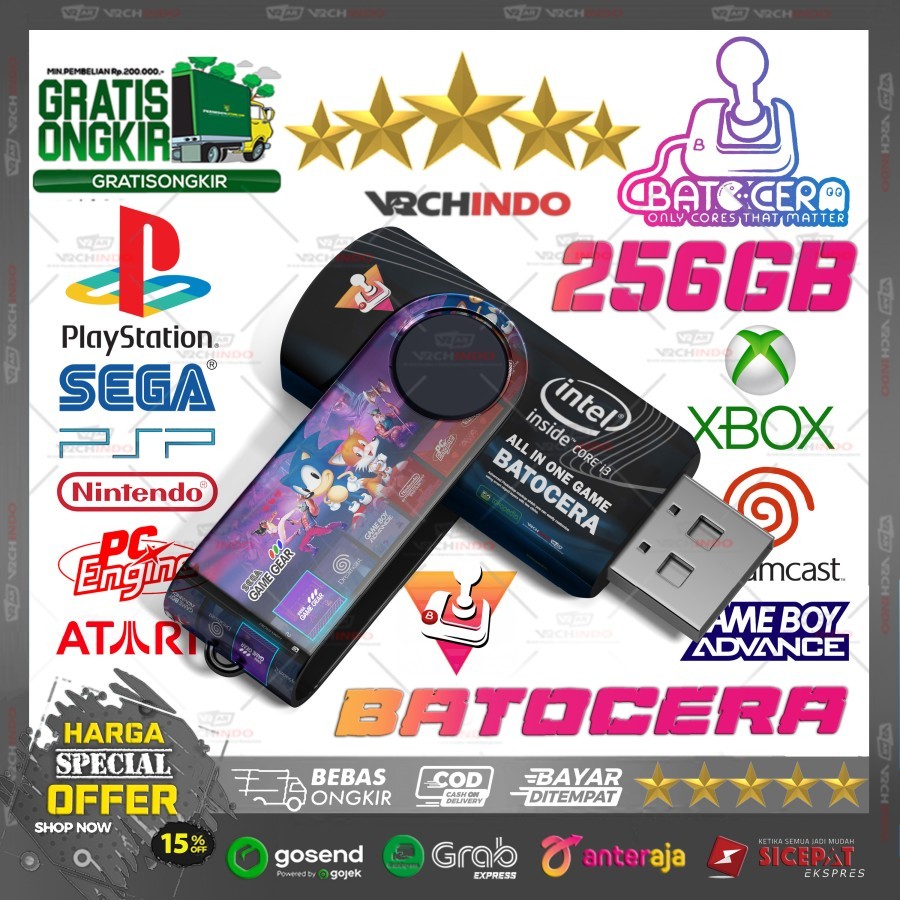 Jual Flashdisk Game Batocera / Retrobat Emulator 256GB - All in One ...