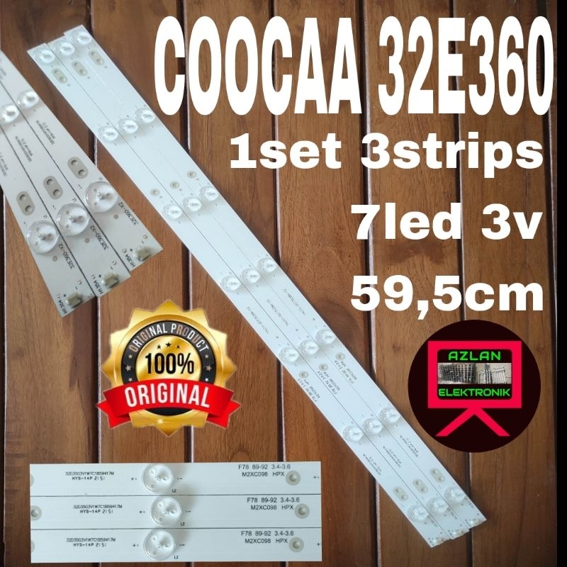 Jual BACKLIGHT TV LED COOCAA 32" 32E360 32 E360 7LED 3V | Shopee Indonesia