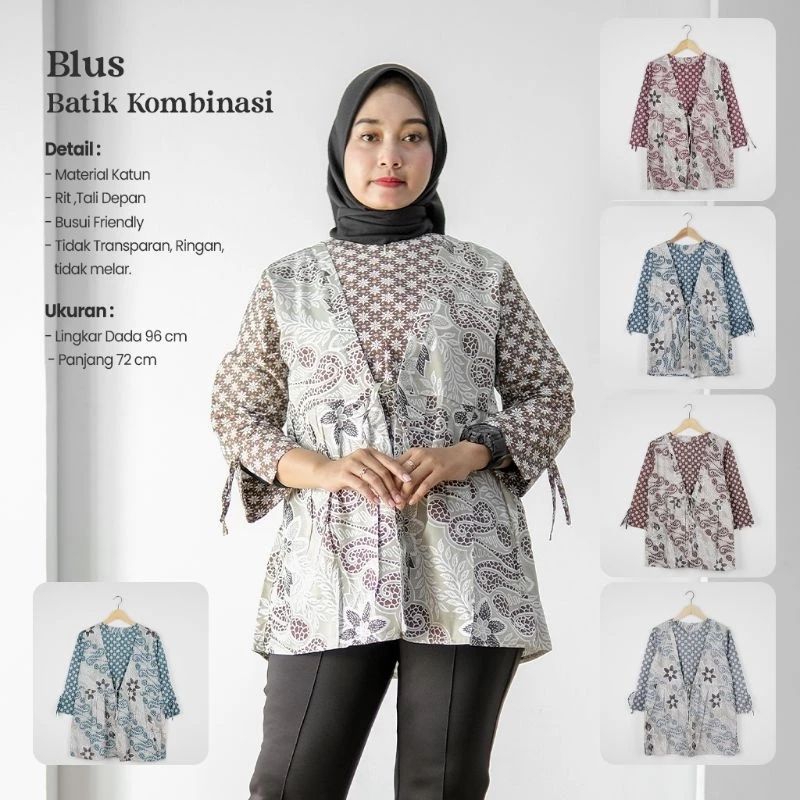 Jual Blus Batik Soft Model Rompi Lengan Panjang - Sekar Jagad Batik ...