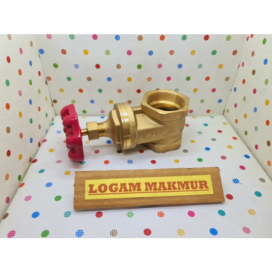 Jual STOP KRAN KUNINGAN 1-1/2" MODEL PUTAR (GATE VALVE) - ONDA ORIGINAL | Shopee Indonesia