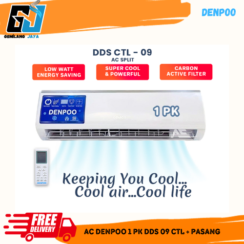 Jual Denpoo Platinum AC Split 1 PK DDS 09 CTL Plus Pasang | Shopee ...