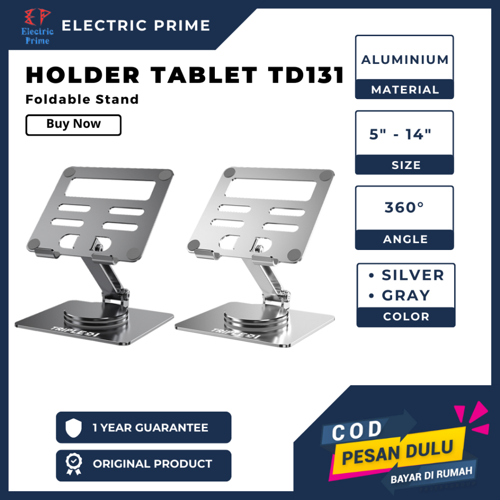 Jual Stand iPad Holder Tablet Aluminium TRIPLEDI TD131 Dudukan Tab ...