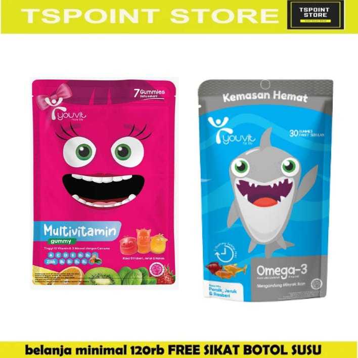 Jual Youvit Vitamin Anak Omega 3 Dan Multivitamin Gummy Anak Sachet isi 7 Bulir | Shopee Indonesia