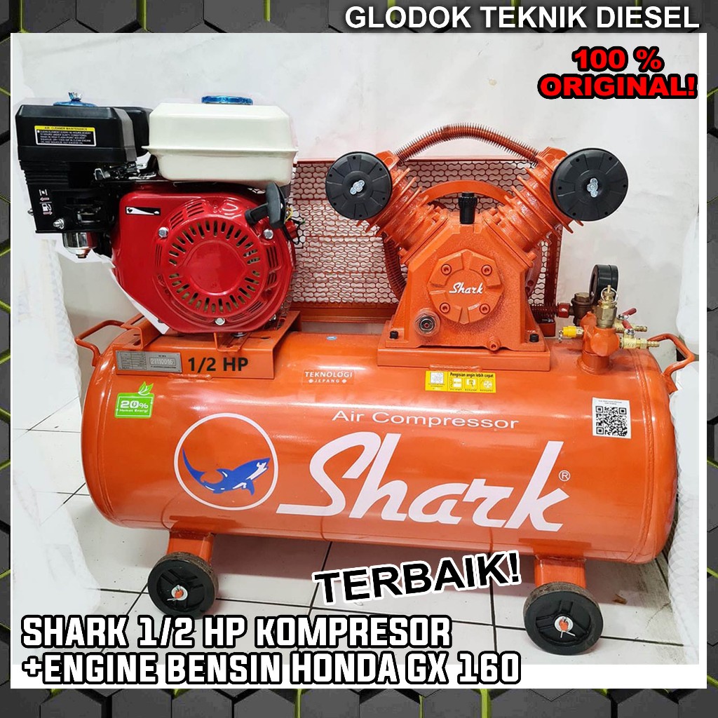 Jual SHARK 1/2 HP Kompresor Angin + Dinamo Motor Elektrik Taiwan Full ...