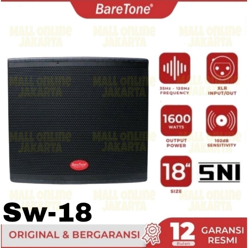 Jual Subwoofer Aktif Baretone 18 inch SW18 sub woofer aktive sw 18 Original | Shopee Indonesia
