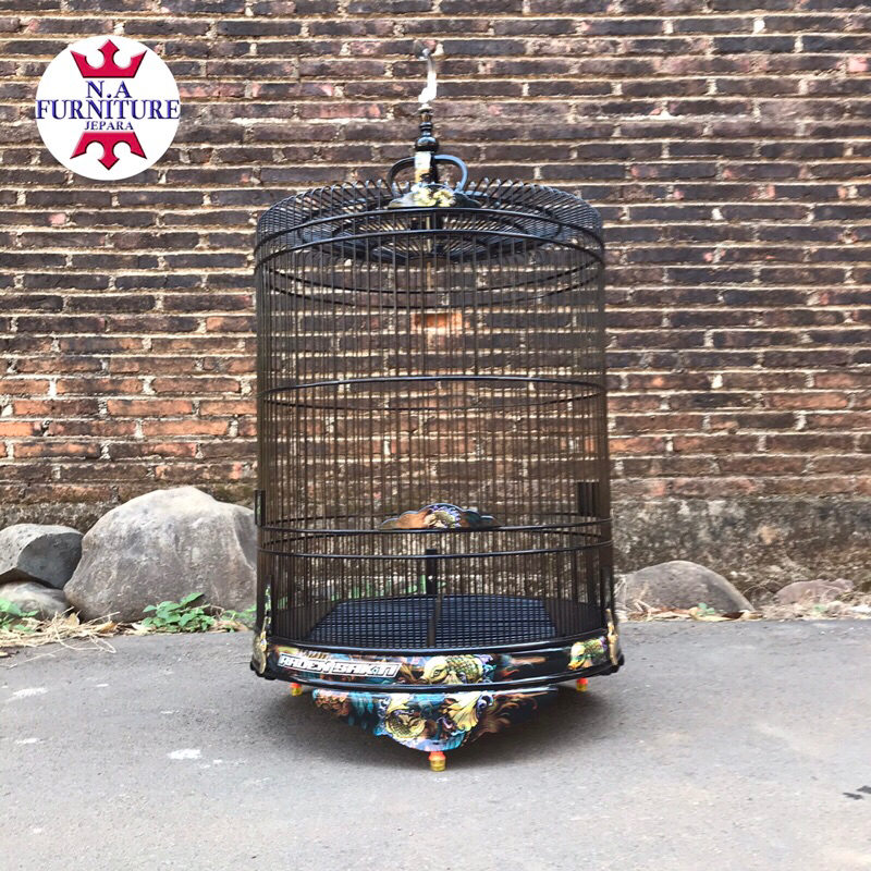 Jual kandang burung murai batu kayu jati no2 ,sangkar murai batu stiker decal timbul ,sangkar ...