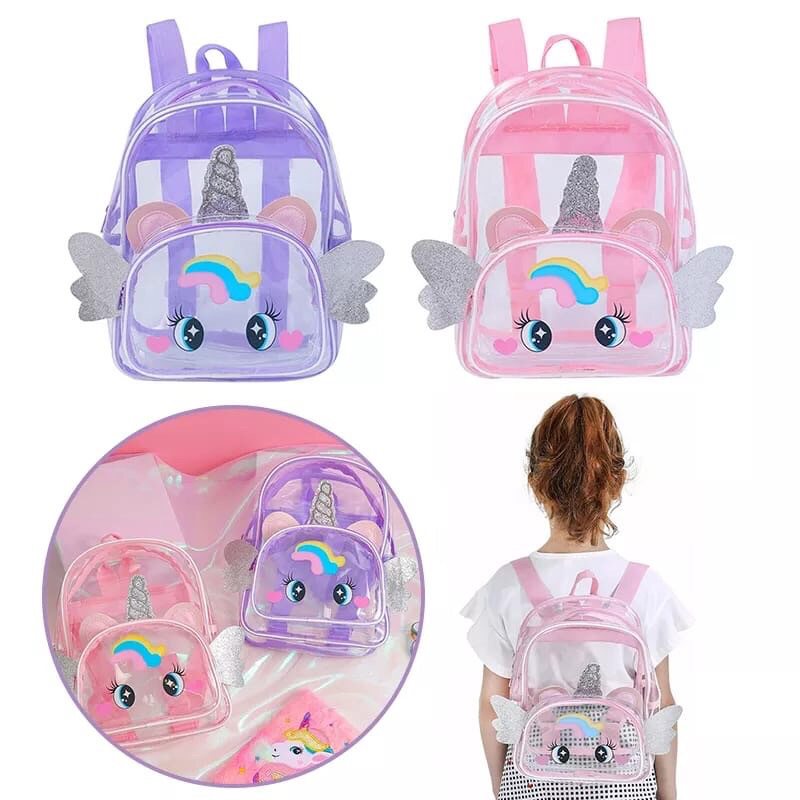 Jual Tas Ransel Anak Transparan Unicorn Mika Bening Tas Punggung ...