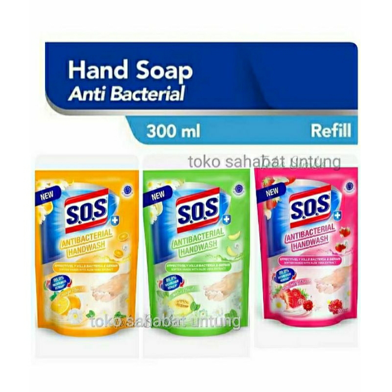 Jual Sos hand wash 300 ml Refill/sabun cuci tangan aroma buah | Shopee ...