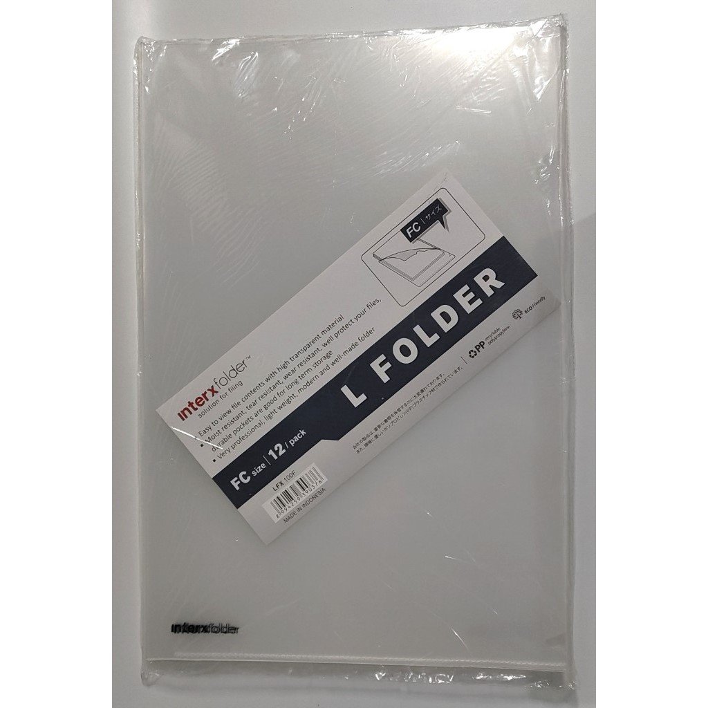 Jual Map L / Map Plastik Bening InterXFolder Folio / F4 1 pcs | Shopee ...