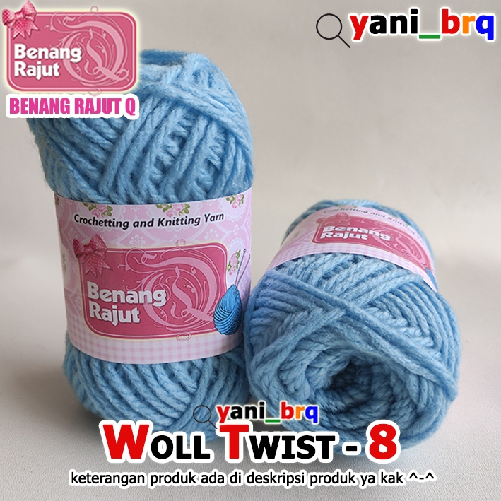 Jual BENANG RAJUT WOL TWIST 8 BIRU MUDA | Shopee Indonesia